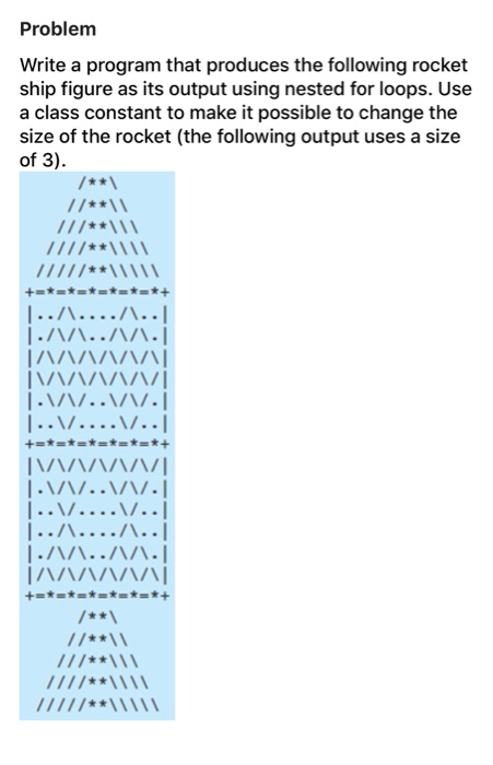 Solved Problem Write a program that produces the following | Chegg.com