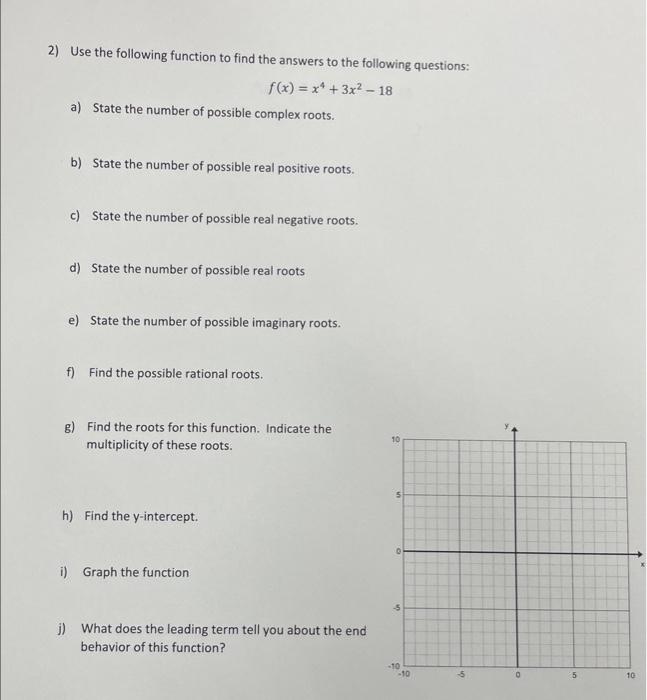 Solved 2) Use the following function to find the answers to | Chegg.com