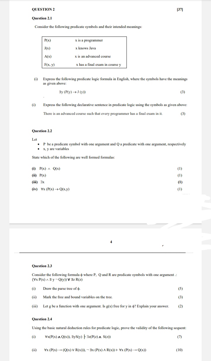 Solved QUESTION 2Question 2.1Consider the following | Chegg.com