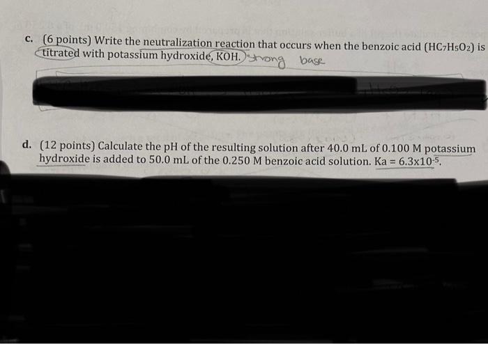 Solved c. ( 6 points) Write the neutralization reaction that | Chegg.com Solved c. ( 6 points) Write the neutralization reaction that | Chegg.com