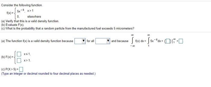 Solved Consider the following function f(x) = 5x - 6 > 1 0. | Chegg.com
