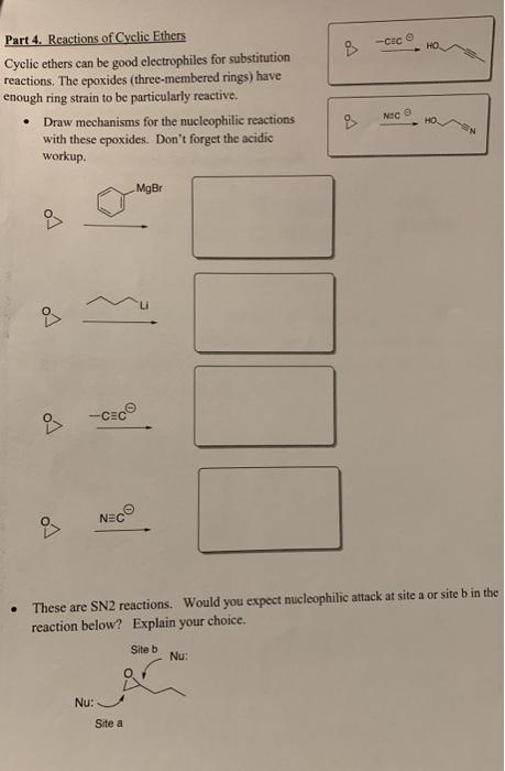 Solved draw mechanisms for the nucleophilic reactions with | Chegg.com