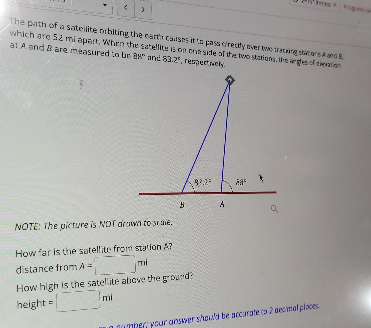 Solved The path of a satellite orbiting the earth causes it | Chegg.com