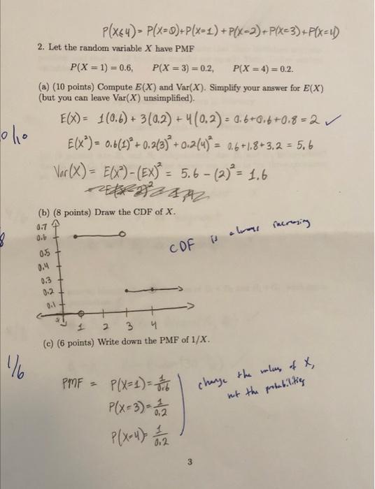 Solved P(x⩽4)=P(x=0)+P(x=1)+P(x=2)+P(x=3)+P(x=11) 2. Let the | Chegg.com
