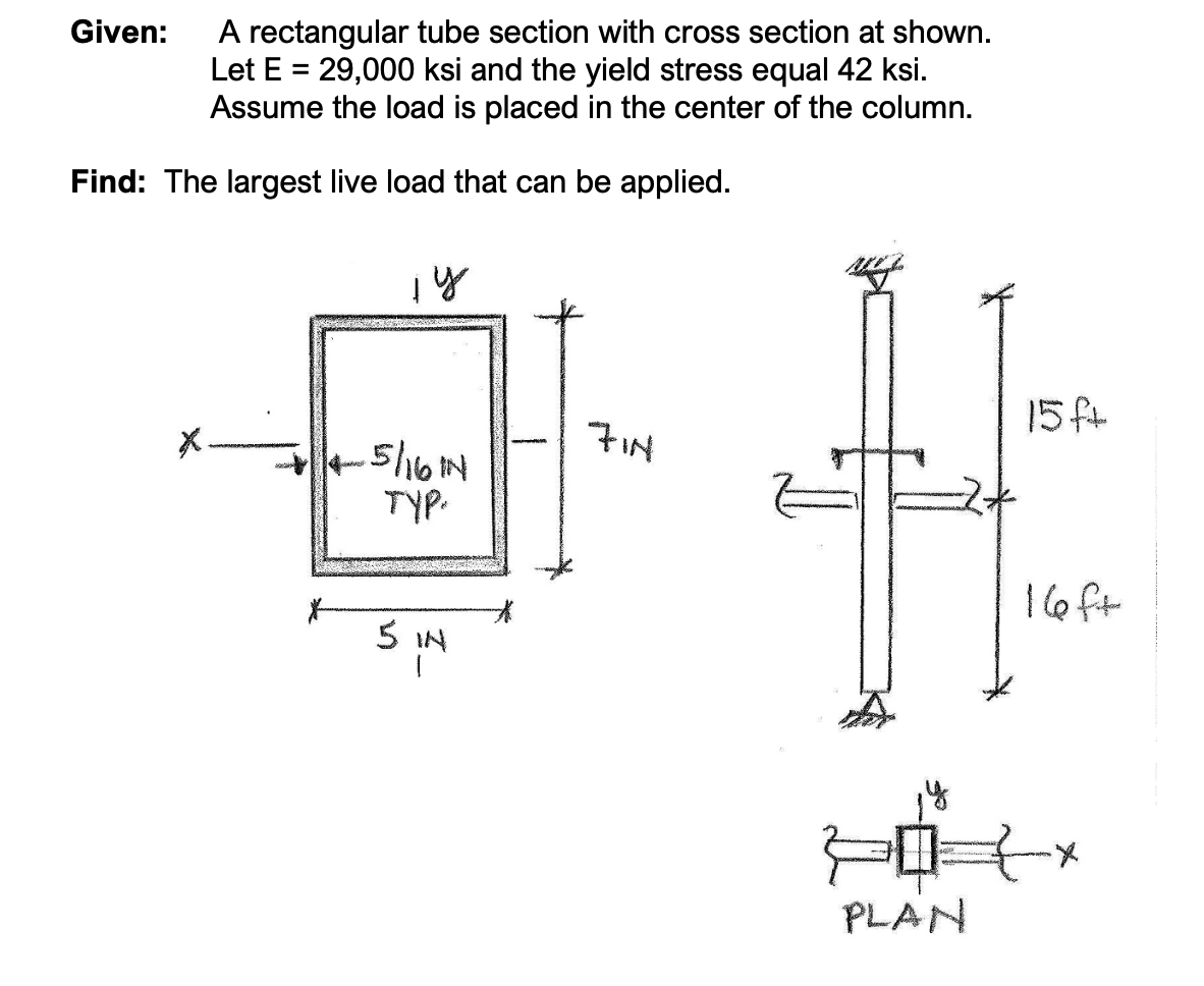 Solved Given: A rectangular tube section with cross section | Chegg.com