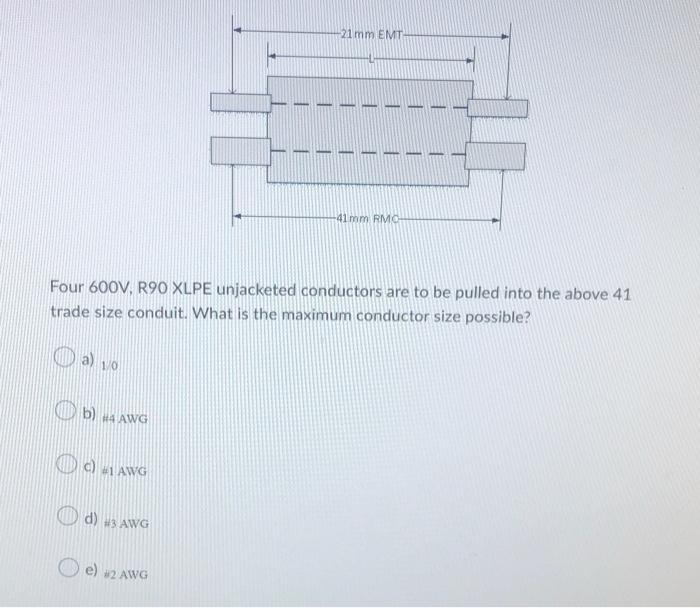 Solved Four 600 V, R90 XLPE unjacketed conductors are to be | Chegg.com