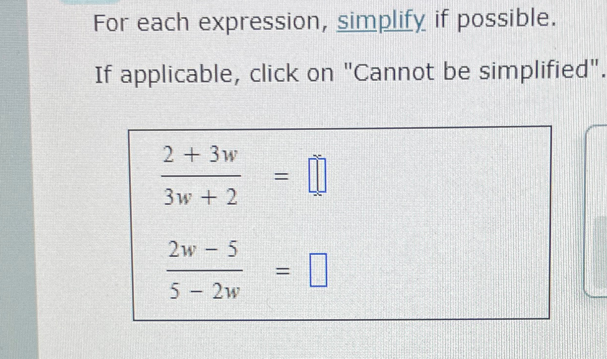 Solved For each expression, simplify if possible.If | Chegg.com