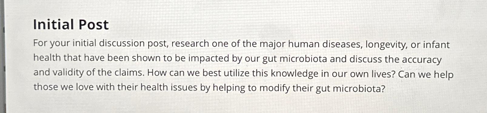 Solved Initial PostFor your initial discussion post, | Chegg.com
