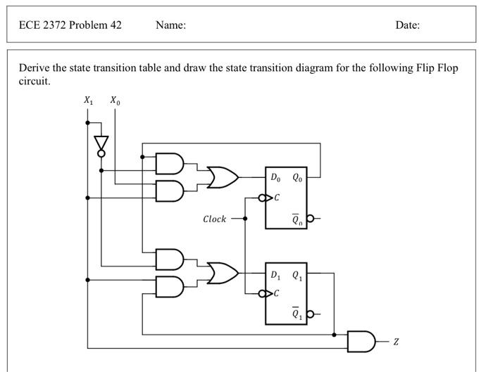 Derive the state transition table and draw the state | Chegg.com