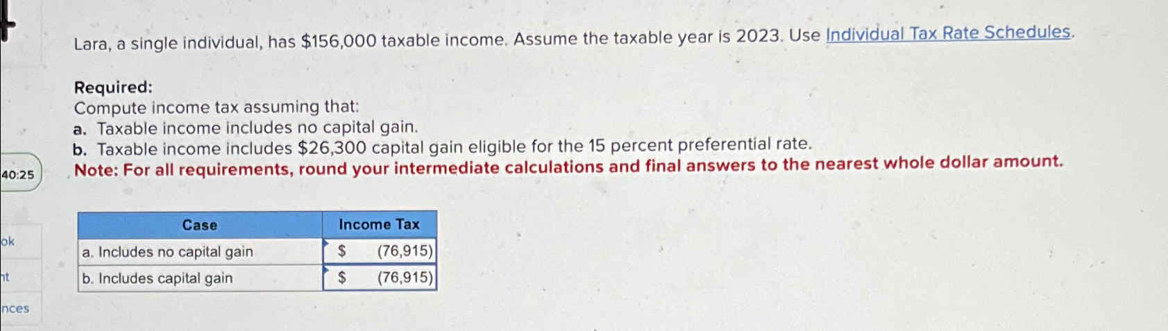 Lara, a single individual, has $156,000 ﻿taxable | Chegg.com