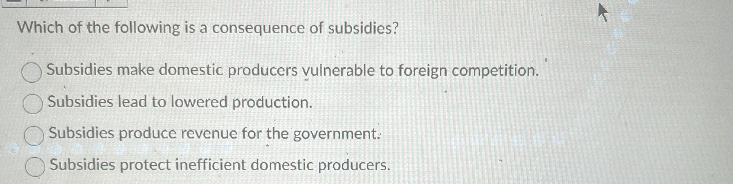 Solved Which of the following is a consequence of | Chegg.com