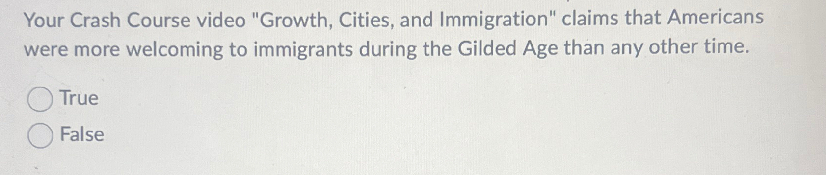Solved Your Crash Course video "Growth, Cities, and | Chegg.com
