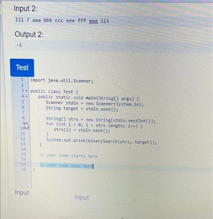 Solved Write a method named binary Search(String[] strs, | Chegg.com