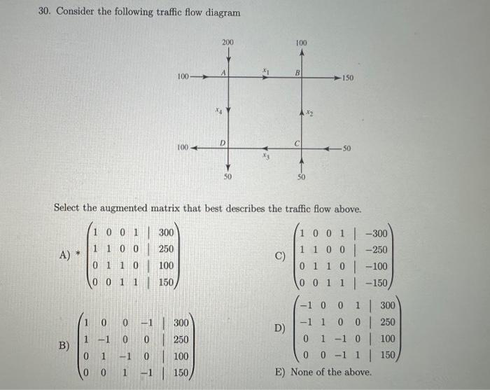 Solved 30. Consider the following traffic flow diagram | Chegg.com