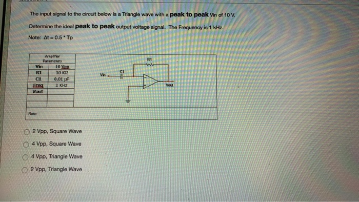 Solved The input signal to the circuit below is a Triangle | Chegg.com