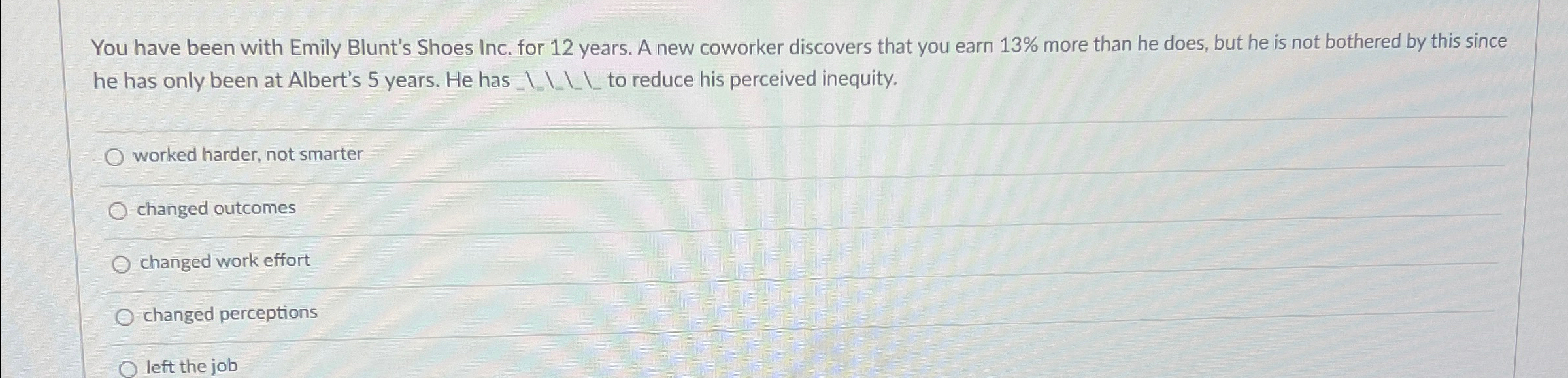 Solved You have been with Emily Blunt's Shoes Inc. for 12 | Chegg.com