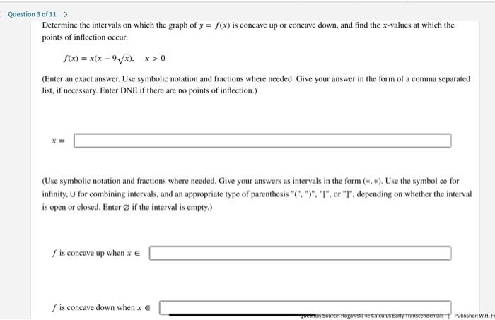 Solved Determine the intervals on which the graph of y=f(x) | Chegg.com