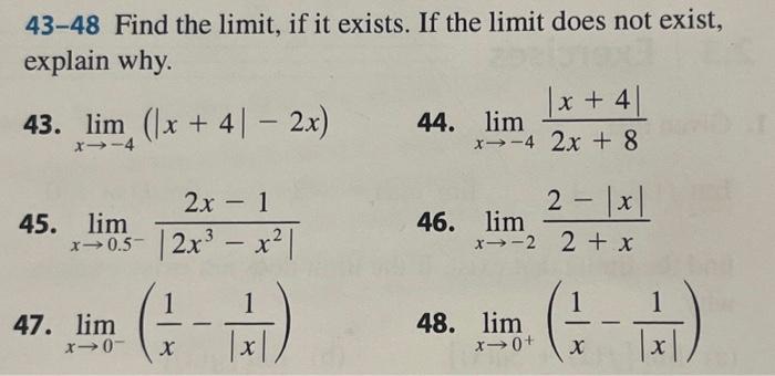 Solved If limx→1x−1f(x)−8=1043-48 Find the limit, if it | Chegg.com
