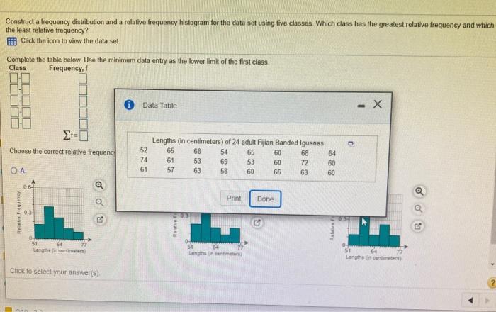 Solved Construct a frequency distribution and a relative | Chegg.com