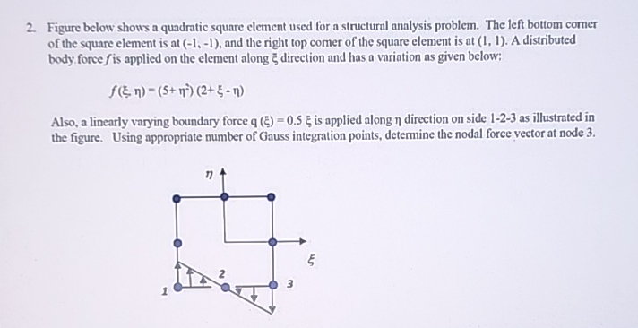 Solved Figure below shows a quadratic square element used | Chegg.com