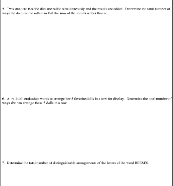 Solved Two standard 6-sided dice are rolled simultaneously | Chegg.com