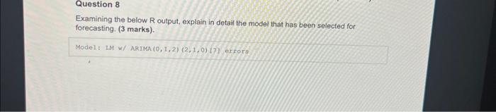 Solved Examining the below R output, explain in detail the | Chegg.com
