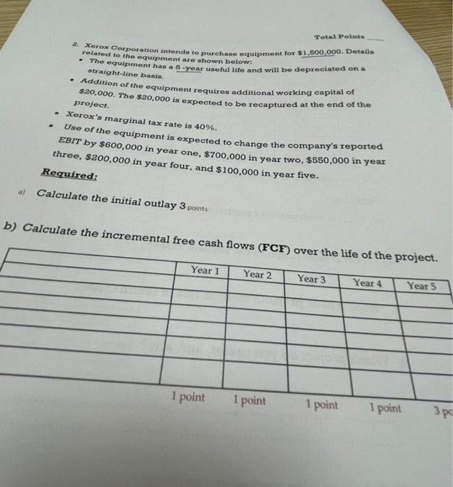 Solved 2. Xorox Corporation intencls to purchase equipment | Chegg.com