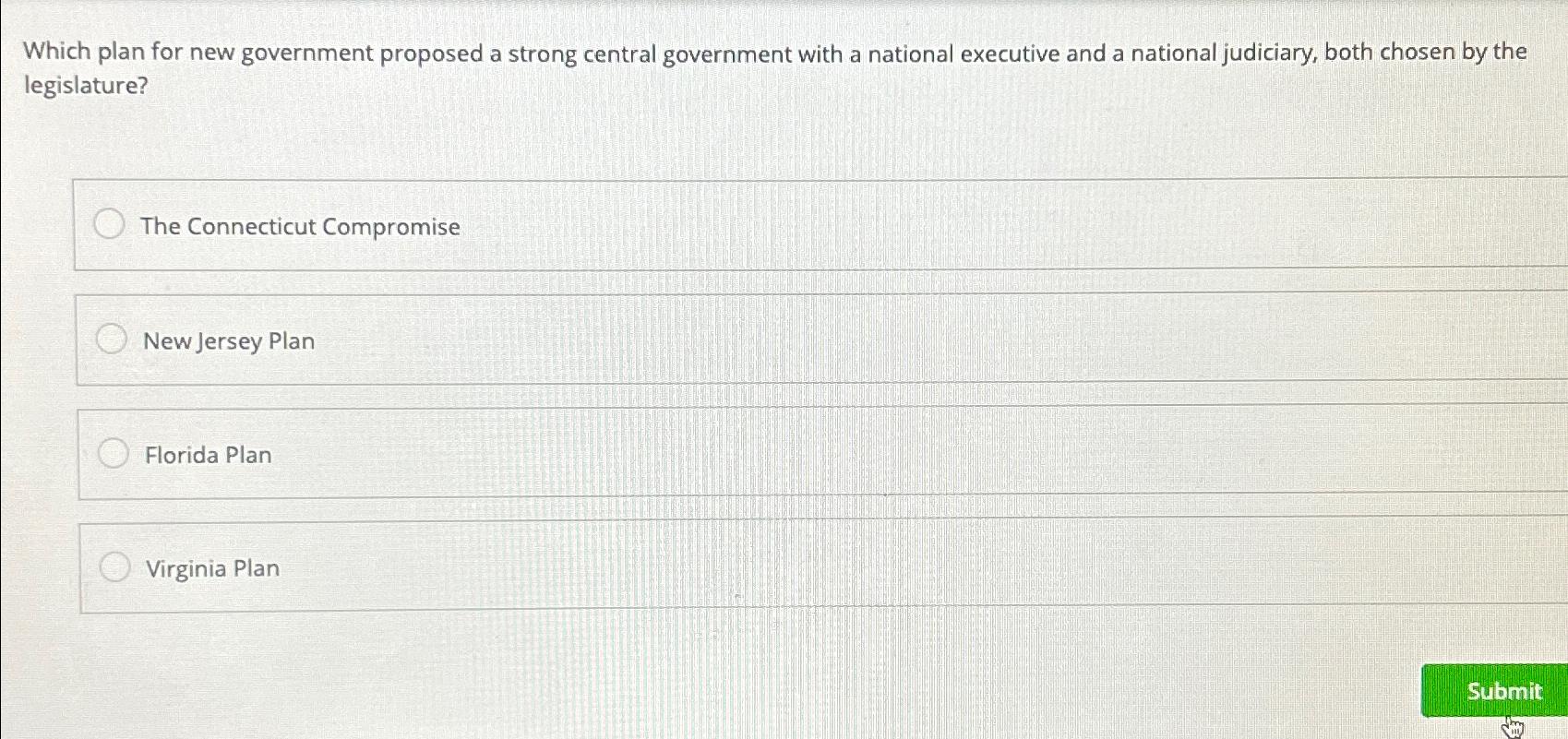 Solved Which plan for new government proposed a strong | Chegg.com