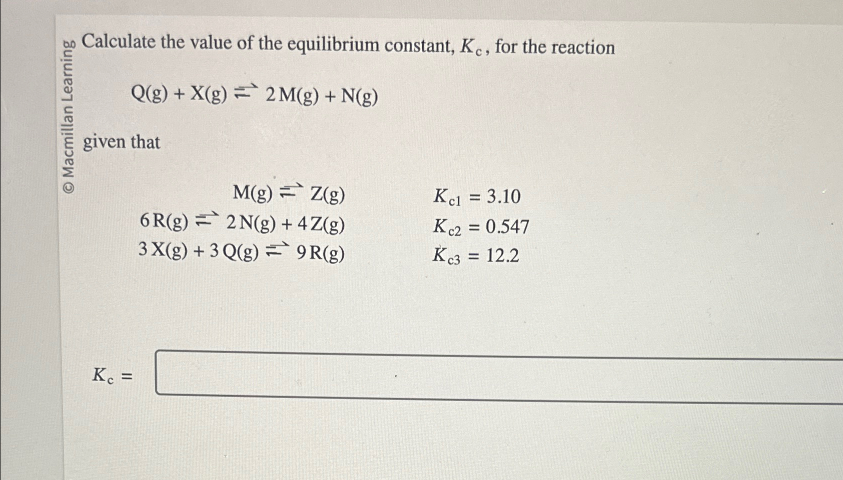 Solved bo Calculate the value of the equilibrium constant, | Chegg.com