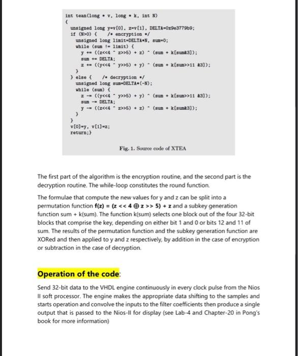 Solved Cmpe 487 Sw Hw Codesign Project Xtea Light