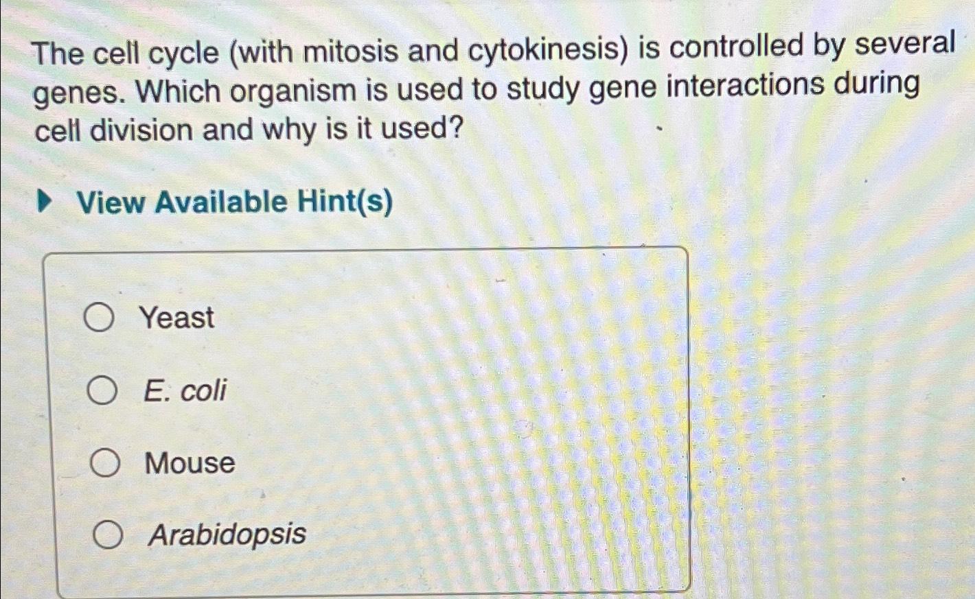 Solved The cell cycle (with mitosis and cytokinesis) ﻿is | Chegg.com