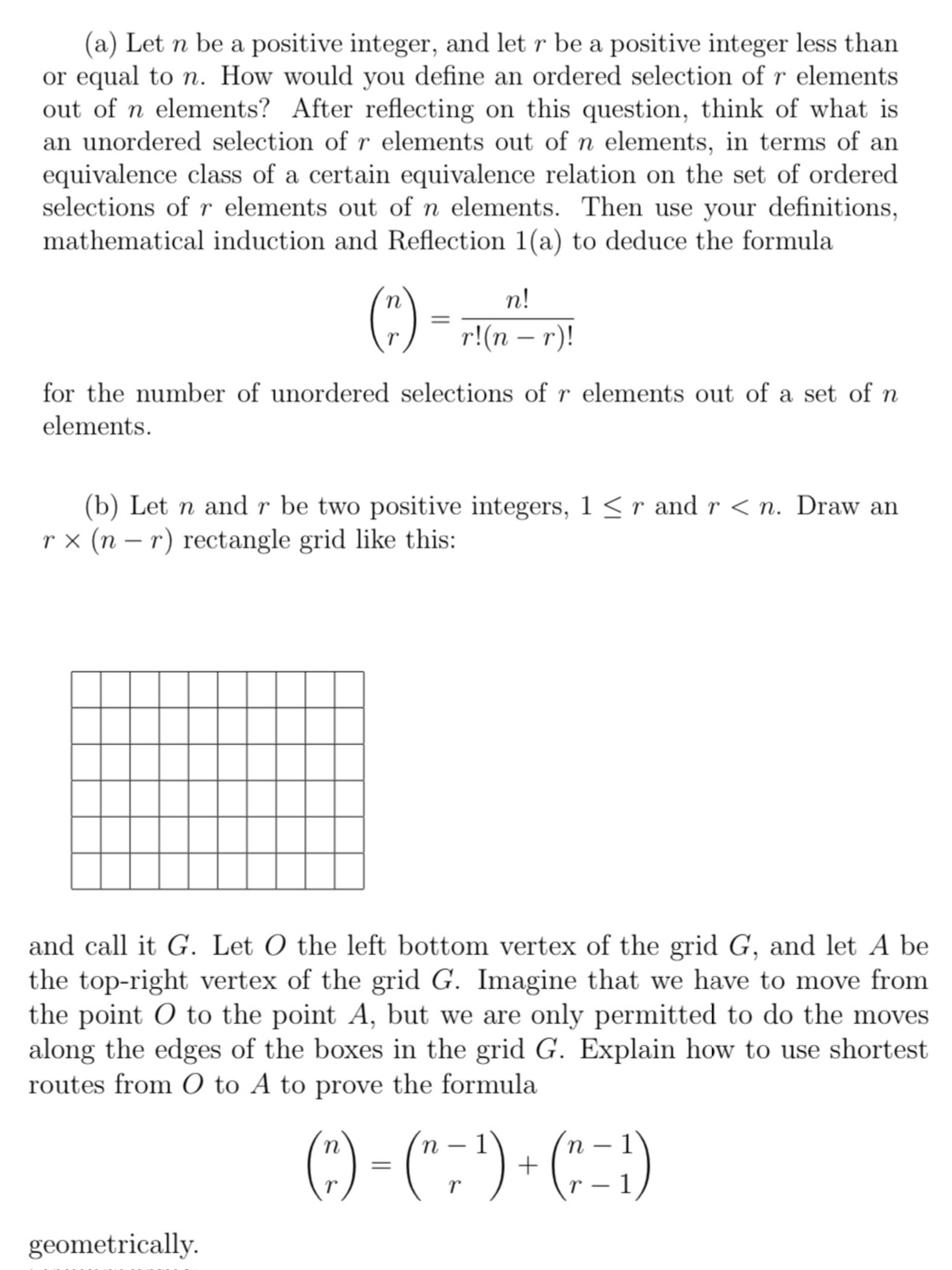 Solved (a) ﻿Let n ﻿be a positive integer, and let r ﻿be a | Chegg.com