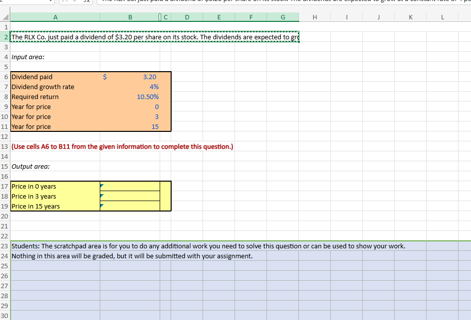 Solved (Use cells A6 ﻿to B11 ﻿from the given information to | Chegg.com