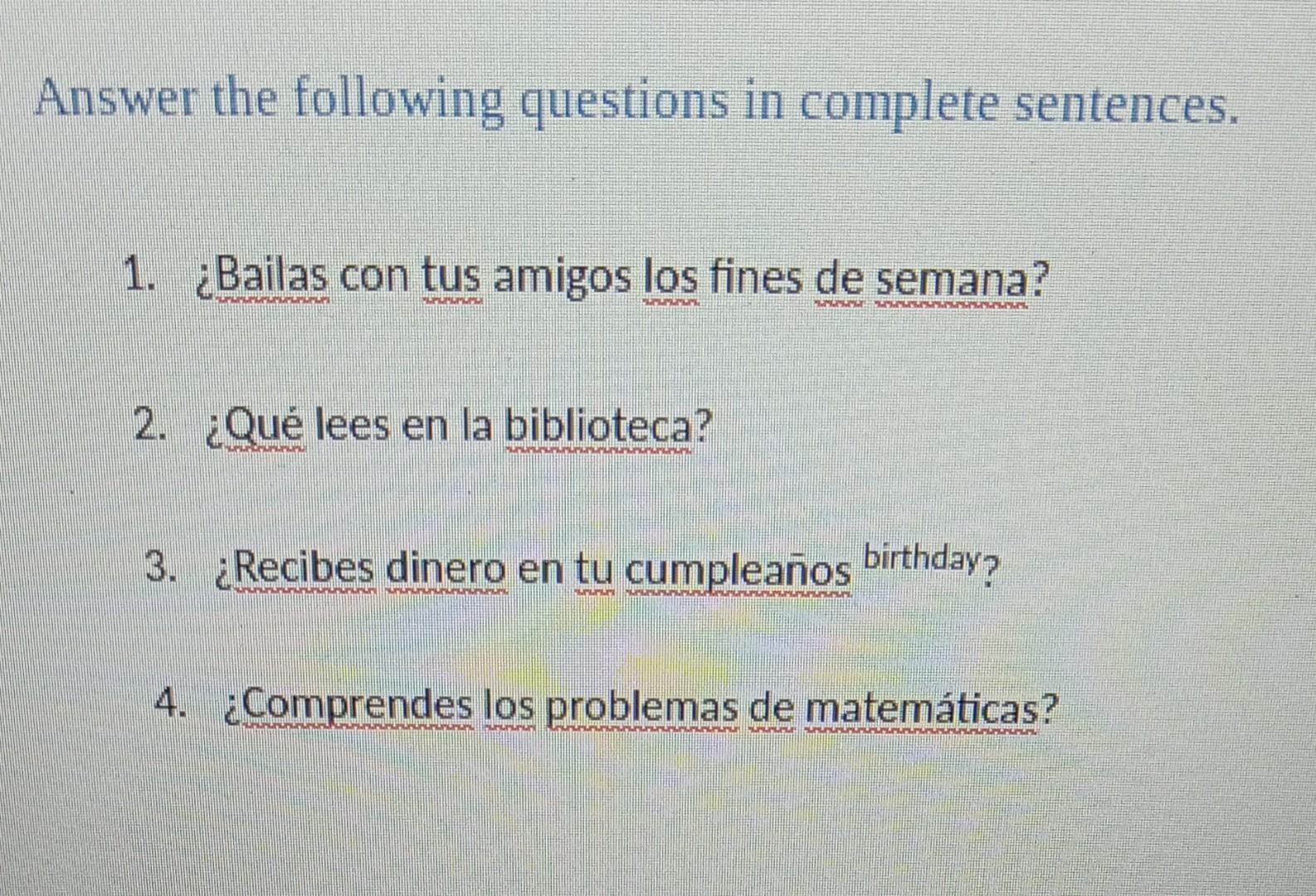 Answer the following questions in complete sentences. | Chegg.com