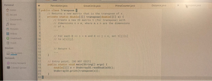 Solved Persona Distanceava Percolation av GreatCircle Java | Chegg.com