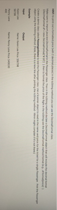Solved Create a Class called Passenger using the UML diagram | Chegg.com