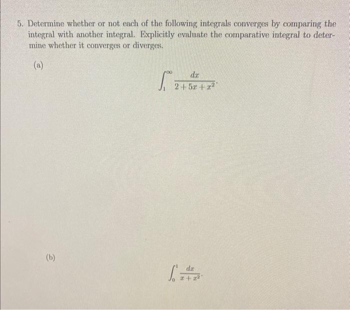 Solved 5. Determine whether or not each of the following | Chegg.com