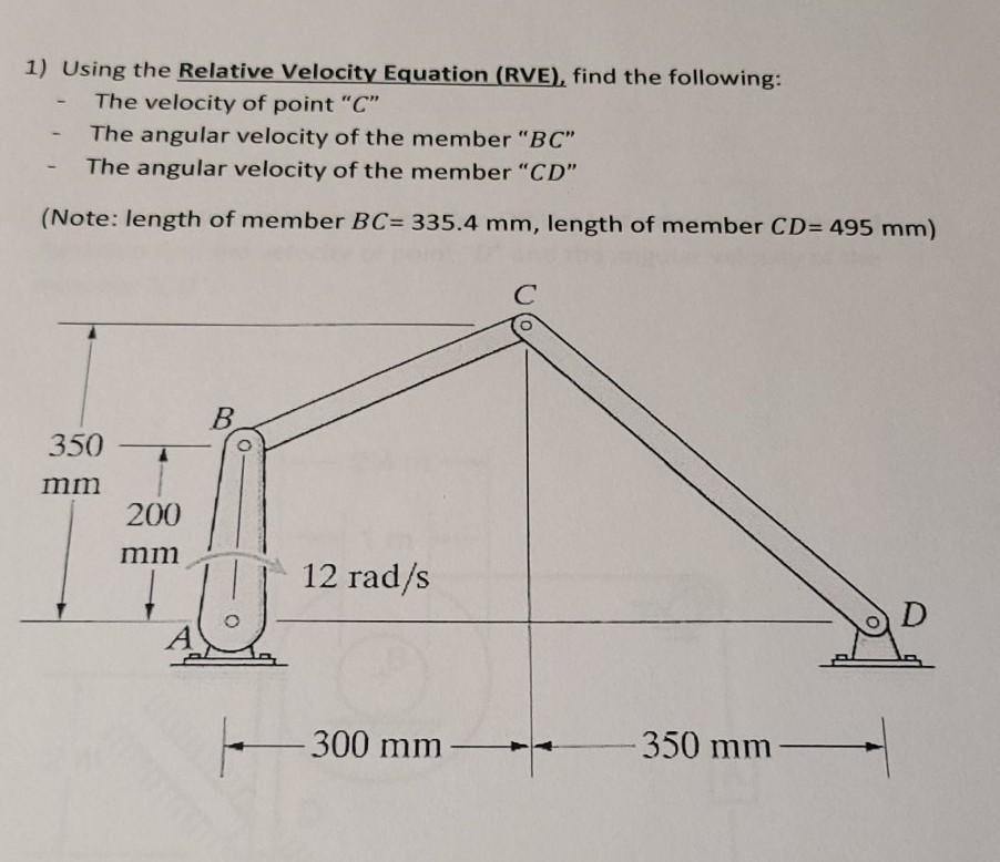 Solved 1) Using the Relative Velocity Equation (RVE), find | Chegg.com