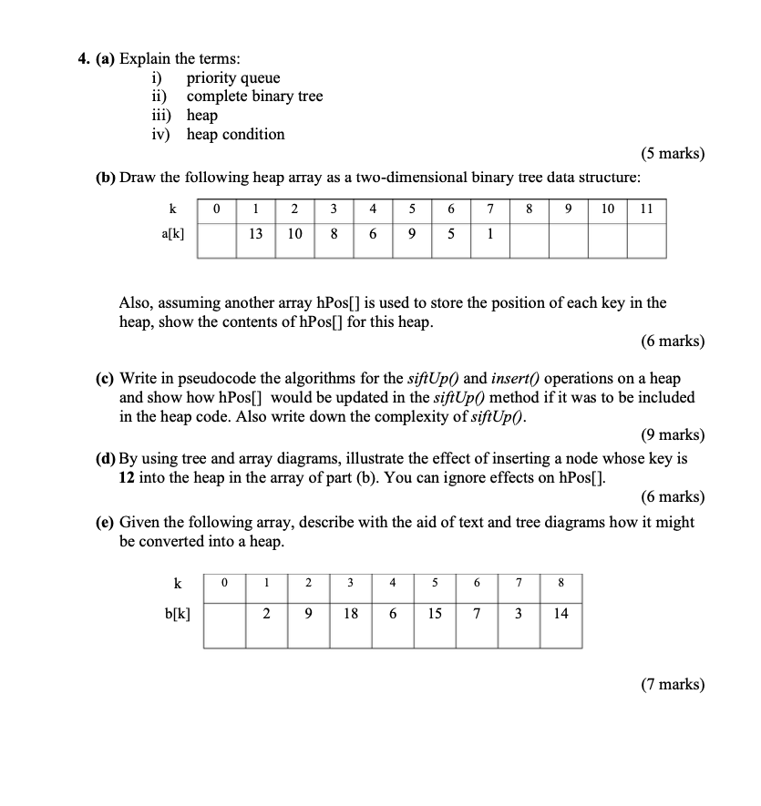Solved (a) ﻿Explain the terms:i) ﻿priority queueii) | Chegg.com