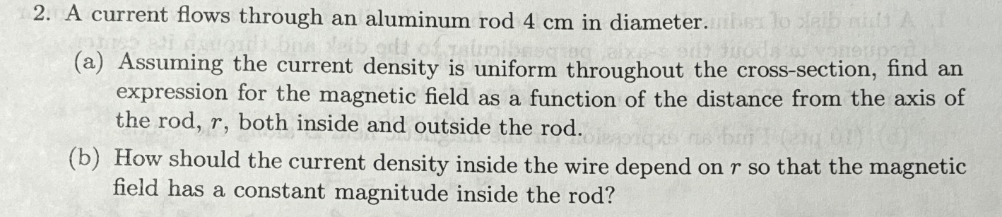 Solved A current flows through an aluminum rod 4cm ﻿in | Chegg.com