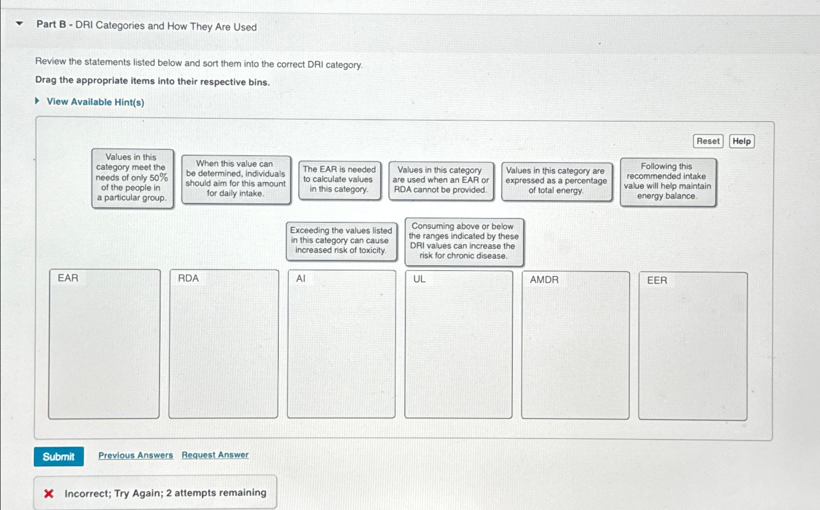 Solved Sort into correct dri categoryPart B - ﻿DRI | Chegg.com
