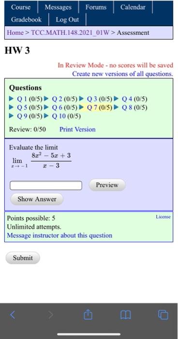 Solved Course Messages Forums Calendar Gradebook Log Out | Chegg.com