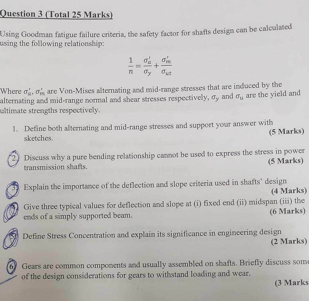 Solved Jsing Goodman fatigue failure criteria, the safety | Chegg.com Solved Jsing Goodman fatigue failure criteria, the safety | Chegg.com