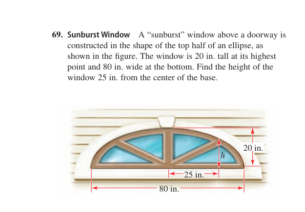 Solved Sunburst Window A "sunburst" window above a doorway | Chegg.com