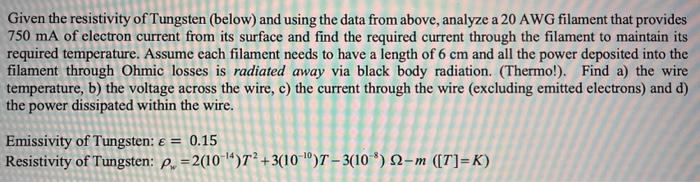Solved J=AT2exp(−eϕw/kT) (Richardson Equation) where | Chegg.com