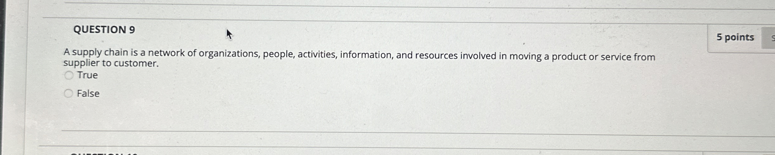 Solved QUESTION 9A supply chain is a network of | Chegg.com