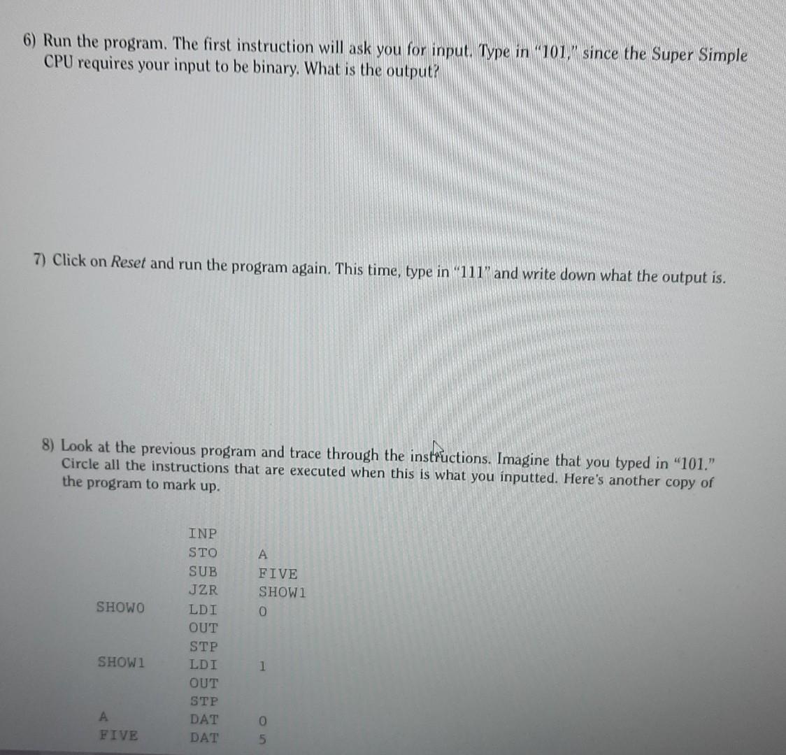 Solved 1) Start the Super Simple CPU app. 2) Click on the | Chegg.com