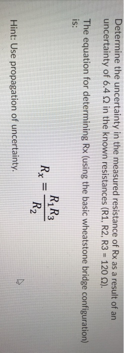 Solved Determine the uncertainty in the measured resistance | Chegg.com