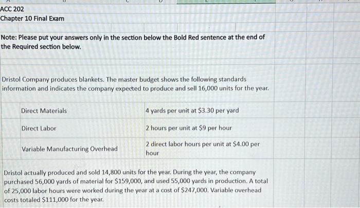 Solved ACC 202 Chapter 10 Final Exam Note: Please put your | Chegg.com