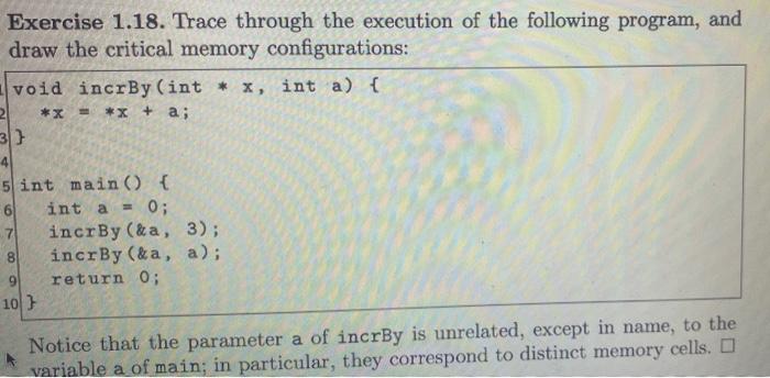 Solved Exercise 1.18. Trace through the execution of the | Chegg.com